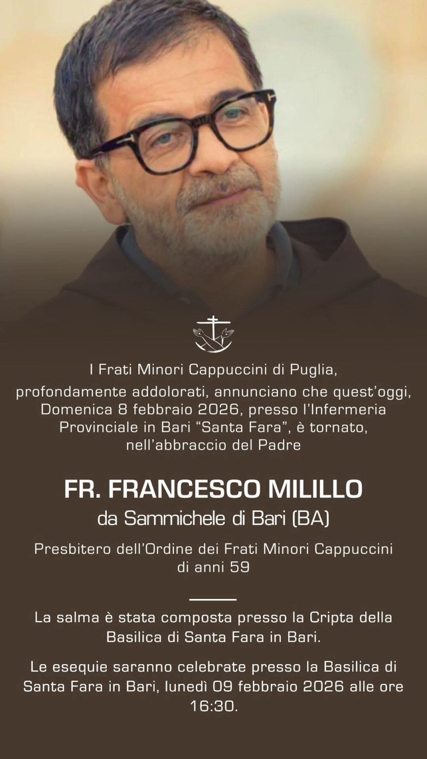 La scomparsa di fra Francesco Milillo